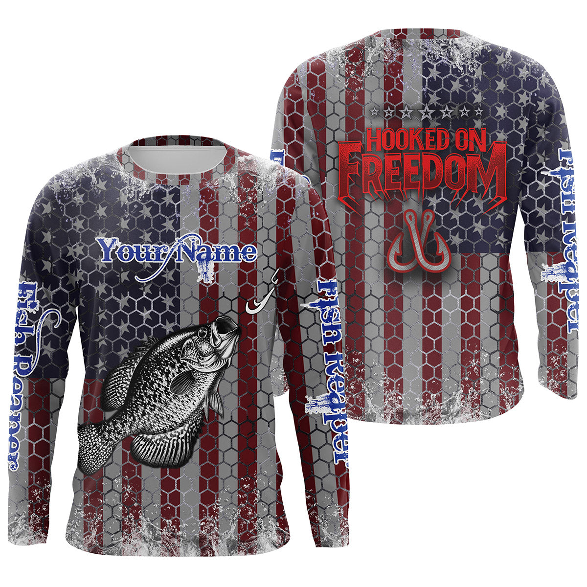 Crappie Fishing American Flag Fishing Shirts, Personalized Patriotic C ...