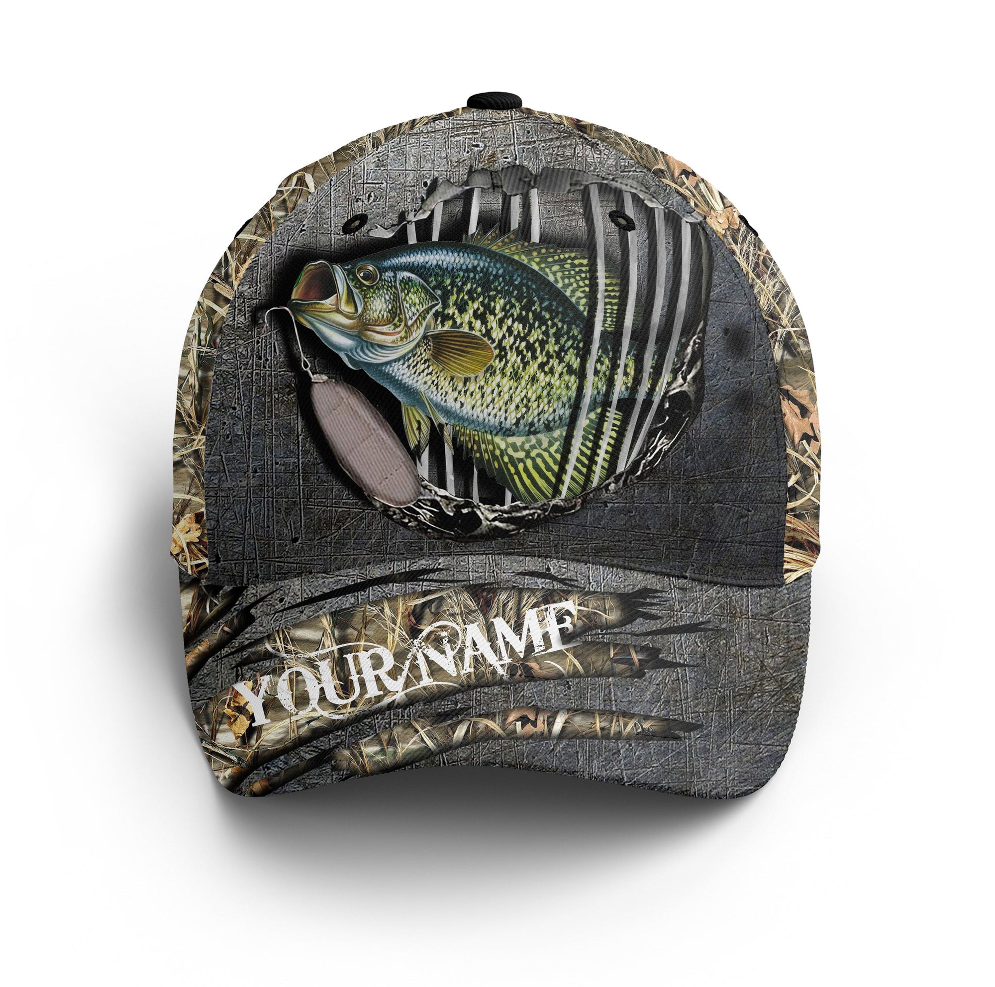 Crappie fishing camo Custom fishing hat Unisex Fishing Baseball Angler ...